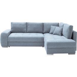 Ecksofa MR. COUCH, B:269cm H:90cm T:179cmmemphis 1676 blau grau, Grundgewebe 100% Polyester; Nutzschicht 90% Polyester / 10% Polyamid, Wohnzimmer,