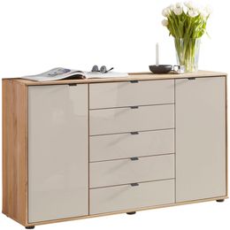 Kombikommode Wiemann "Cardiff Sideboard, Wäscheschrank, teilmassiv Erle, mit Schubladen", braun, Erle,Front Glas Champagner, Erle, Sideboards, verschiedenen Ausführungen, inklusive Einlegeboden