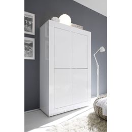 Highboard Inosign "Basic Höhe 162 cm, Breite 102 cm, Kommode 4 Türen, Hochkommode", weiß (weiß hochglanz lack), B:102cm H:162cm T:43cm, Sideboards, Metallgriff, moderne Rahmenoptik, viel Stauraum, Farbauswahl, Topseller