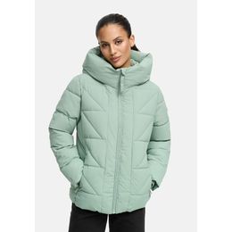 Winterjacke Marikoo "Kuschelnasee", Damen, Gr. L, smokeymint, Obermaterial: 100% Polyester; Futter: 100% Polyester; Wattierung: 100% Polyester; Ärmelfutter: 100% Polyester, Jacken, mit extra hohem Kragen und warmem Fleecefutter