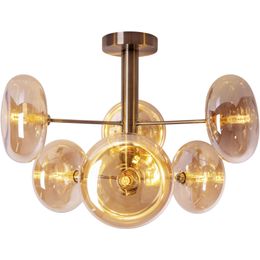 Näve NÄVE Deckenleuchten "Orion", gold (goldfarben), 6, Ø 53cm H: 38cm, 1 Stk., Leuchten, Glasschirme, 6flg. G9, exkl. Leuchtmittel, messing-matt, D: 53cm