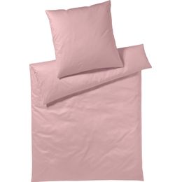 Bettwäsche Yes For Bed "Pure & Simple Uni in Gr. 135x200, 155x220 oder 200x200 cm", rosa (rose), B/L: 200cm x 200cm, 1 Stk., 2 Stk., Mako-Satin, B/L: 80cm x 80cm & 80cm x 80cm, 3 Stk., Mako-Satin, Obermaterial: 100% Baumwolle, Bettwäsche, Bettwäsche aus Baumwolle, zeitlose Bettwäsche mit seidigem Glanz