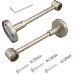 Träger Liedeco Gr. 1, silber (chromfarben, matt), Ø:1,6cm, Gardinenstangenhalterungen, für Gardinenstangen Ø 16 mm