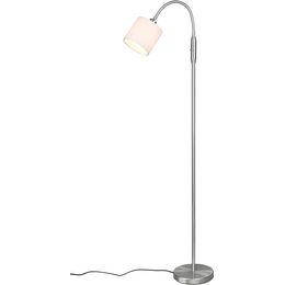 REALITY LEUCHTEN Stehlampe "TOMMY, Bogenleuchte 1-flammig, exkl 1x E14 max 40W, mit Kippschalter", nickelfarben, weiß, 1, Ø 12cm H: 130cm, 1 Stk., Leuchten, Leseleuchte Stehleuchte Wohnzimmer Höhe 130cm, Arm verstellbar