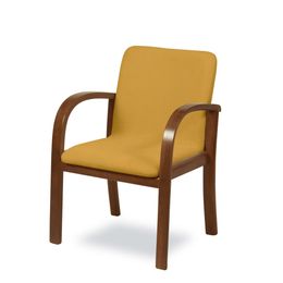 Esszimmersessel Home Affaire "LINA707 Esszimmerstuhl", gelb (nuss, gelb), B:60cm H:85cm T:50cm, 100% Polyester, Sessel, Fleckenabweisendes Gewebe, Massivholz Gestell dampfgebogen