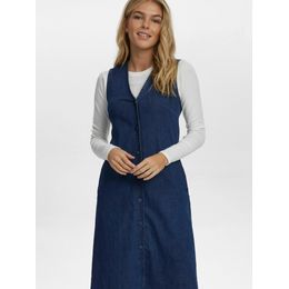 Nümph Jerseykleid NÜMPH "Nümph Dress NUAMBER", Damen, Gr. 40, dunkelblau denim, Obermaterial: 98% Baumwolle, 2% Elasthan, Kleider