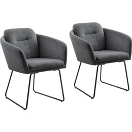 Esszimmerstuhl Inosign, anthricite, schwarz, B:66cm H:82cm T:64cm, Polyester, Stühle