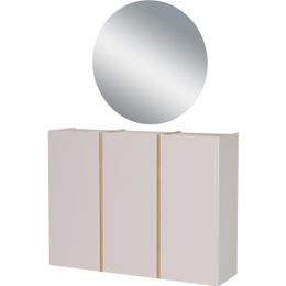 Garderoben-Set Germania "GW-Libbiano Plus", kaschmir, navarra, eiche, nachbildung, B:138cm H:200cm T:38cm, Glas, Spanplatte, Kastenmöbel-Sets, 2-tlg. Set