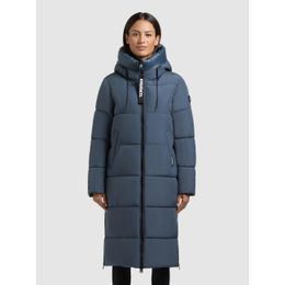 Steppmantel Khujo "NALU", Damen, Gr. XXL (44), dim blau, Steppware, Obermaterial: 100% Polyester. Futter: 100% Nylon. Wattierung: 100% Polyester, unifarben, knielang, elastischer Bund, Mäntel