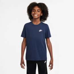 T-Shirt Nike Sportswear "K NSW TEE EMB FUTURA LBR", Kinder, Gr. L (152/158), midnight navy, Obermaterial: 100% Baumwolle, normal, Shirts