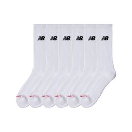Sportsocken New Balance "EVERYDAY CREW 6 PAIRS", Herren, Gr. S (35/38), weiß, Obermaterial: 100% Baumwolle, Socken