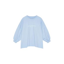 Strickpullover MOSHI MOSHI MIND "moshi moshi mind Sweater mantra", Damen, Gr. S/M, light blau, Obermaterial: 100% Baumwolle, Pullover