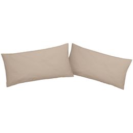 Kissenbezüge Home Affaire "Luisa", mocca, B:40cm L:80cm, Renforcé, Obermaterial: 100% Baumwolle, Kissenbezüge, aus 100% Baumwolle, mit Reißverschluss, atmungsaktiv, uni