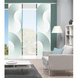 Schiebegardine Vision "BEXON" Gr. 1, blau (petrol), B:60cm H:260cm, Polyester, Gardinen, SET,SCHIEBEVORHANG,BAMBUS,DIGITALDRUCK