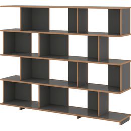 Mehrzweckregal Tojo "stell", schwarz, B:198cm H:35cm T:37,5cm, MDF, Regale, Standregal, verschiedene Module, die miteinander kombiniert werden können