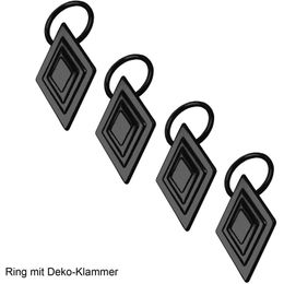 Gardinenring Liedeco Gr. 1, schwarz, Ø:1,6cm, Metall, Gardinenbefestigungen, für Gardinenstangen Ø 16 mm