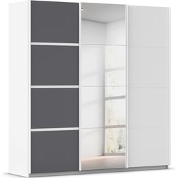 Kleiderschrank Rauch "Schwebetürenschrank OTTO´s Choice Garderobe Schrank TOP ANGEBOT Avola", alpinweiß, graumetallic, leisten weiß, B:203cm H:229cm T:62cm, Holzwerkstoff, Schränke, mit eleganten Zierleisten in Chrom, Schwarz oder Weiß MADE IN GERMANY
