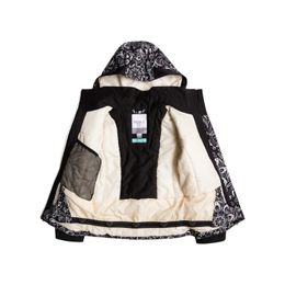 Snowboardjacke Roxy "Free Jet", Kinder, Gr. 10(140-148cm), schwarz bandanas, 55% Polyester, 45% Polyester, Jacken