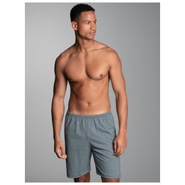 Bermudas TRIGEMA "TRIGEMA Bermuda mit Allover-Retro-Print", Herren, Gr. L, US-Größen, navy, 100% Baumwolle, Hosen