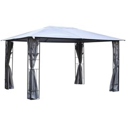 Pavillonseitenteil Konifera, grau, Polyester, Pavillonseitenteile, f&uuml;r &raquo;Kreta&laquo;, 2 Seitenteile, BxT: 300x400 cm