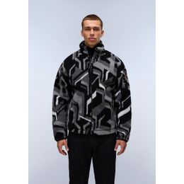 Napapijri Herren Fleecepullover "T-FIEMME"grau gemust, Gr. M, Obermaterial: 100% Polyester, Sweatshirts