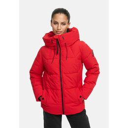 Winterjacke Marikoo "Kuscheltatze", Damen, Gr. L, salsa rot, Obermaterial: 100% Polyester; Futter: 100% Polyester; Wattierung: 100% Polyester; Ärmelfutter: 100% Polyester, Jacken, mit wärmendem Innenfutter und extra hohem Kragen