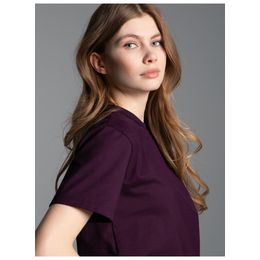 T-Shirt TRIGEMA "TRIGEMA Relaxed Fit T-Shirt", Damen, Gr. L, aubergine, 100% Baumwolle, Basic, Shirts