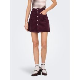 Jacqueline de Yong Cordrock JDY "JDYSHIRAZ CORDUROY SKIRT PNT DIA", Damen, Gr. S (36), windsor wine, Cord, Obermaterial: 100% Baumwolle, unifarben, kurz, Röcke