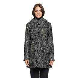 Wolljacke Gil Bret, Damen, Gr. 44, schwarz (schwarz, cream), Obermaterial: 52% Schurwolle, 17% Polyester, 16% Polyacryl, 15% Wolle, meliert, regular fit ca. Mitte Oberschenkel, gerader Abschluss, Jacken, mit Taschen