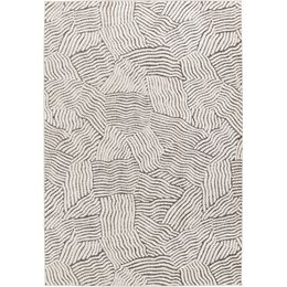 Teppich OTTO HOME "Segovia, Supersoft, 3D- Design, weiche Haptik, modernes Design" Gr. 2, grau, B:80cm H:9mm L:150cm, Kunstfaser, Teppiche, Hoch-Tief-Struktur, Wohnzimmer, Esszimmer, Schlafzimmer