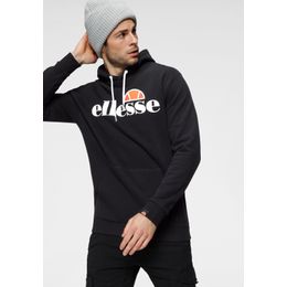 Kapuzensweatshirt Ellesse "SL GOTTERO OH HOODY", Herren, Gr. S, schwarz, Obermaterial: 80% Baumwolle, 20% Polyester, Basic hüftlang, Bündchen, Sweatshirts