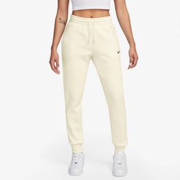 Sporthose Nike Sportswear "W NSW PHNX FLC MR PANT STD", Damen, Gr. L, N-Gr, sail, schwarz, Obermaterial: 80% Baumwolle, 20% Polyester, Hosen