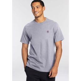 T-Shirt Converse "STANDARD FIT LEFT CHEST STAR CHEV EMB TEE", Herren, Gr. L, lt grau heather, Obermaterial: 100% Baumwolle, Shirts