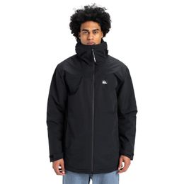 Regenjacke Quiksilver "Overcast 3K Parka", Herren, Gr. L, schwarz, 65% Baumwolle, 35% Nylon, Jacken Regenjacke