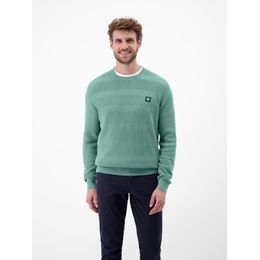 Strickpullover Lerros "Lerros Strickpullover für Herren, tonal gestreift", Herren, Gr. L, fjord blau, 100% Baumwolle, Rundhals, Pullover