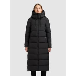 Steppmantel Khujo "DERIA4", Damen, Gr. L (40), schwarz, Steppware, Obermaterial: 100% Polyester. Futter: 100% Polyester. Wattierung: 100% Polyester, unifarben, wadenlang, elastischer Bund, Mäntel