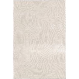 Teppich OTTO HOME "Segovia, Supersoft, 3D- Design, weiche Haptik, modernes Design" Gr. 2, beige (creme), B:80cm H:9mm L:150cm, Kunstfaser, Teppiche, Hoch-Tief-Struktur, Wohnzimmer, Esszimmer, Schlafzimmer