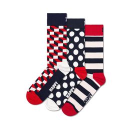 Happy Socks Socken Damen Gr&ouml;&szlig;e 41/46 navy / rot / wei&szlig;