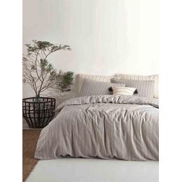 Colourful Cotton Renforcé-Bettwäsche-Set "Tommy Dark" in Beige - 74% | Größe 240x220 cm | Bettwaesche-bettwaren