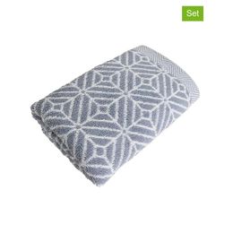 Framsohn 4er Set: Handtücher "Design" in Grau - 16% | Größe 50x100 cm | Badtextilien