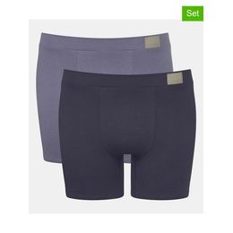 Sloggi 2er-Set: Boxershorts in Hellblau/ Dunkelblau - 52% | Größe L | Herren-waesche