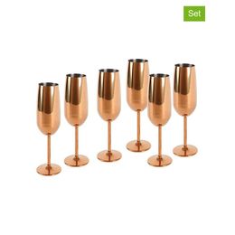 ECHTWERK 6er-Set: Sektgläser in Kupfer - 250 ml - 24% | Gedeckter-tisch