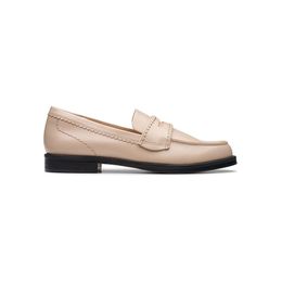 Clarks Leder-Mokassins "Straven Edge" in Beige - 63% | Gr&ouml;&szlig;e 38 | Damen-schuhe-halbschuhe