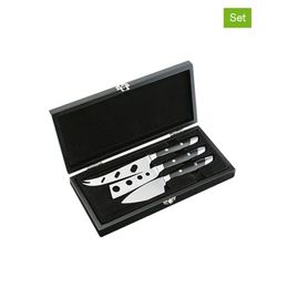 Cilio 4tlg. Käsemesser-Set "Fontina" in silber/ schwarz - 15% | Kuechenhelfer