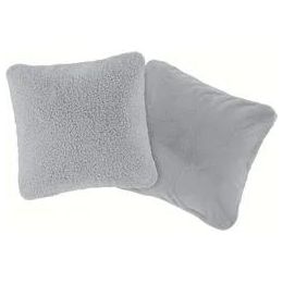 Dekokissen "LeGer, 2 Stk", silber, B:50cm L:50cm, Obermaterial: 100% Polyester, LeGer Home by Lena Gercke, Dekokissen_Sitzkissen_Kissenh&uuml;llen, hochwertig und kuschelig weich