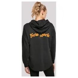 Kapuzenpullover F4NT4STIC "New York Orange OVERSIZE HOODIE", Damen, Gr. L, schwarz, Obermaterial: 100% Baumwolle, oversize, Pullover, Print