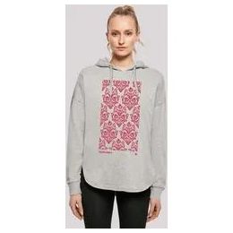 Kapuzenpullover F4NT4STIC "Blumen Muster Rot", Damen, Gr. S, grau, Obermaterial: 100% Baumwolle, oversize, Pullover, Print