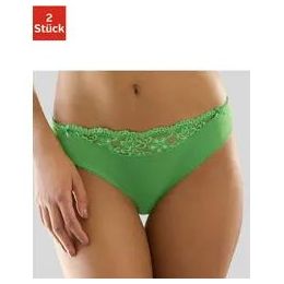 Slip Nuance, Damen, Gr. 36/38, grün (2xgrün), Microfaser, Obermaterial: 85% Polyamid, 15% Elasthan, körpernah, Unterhosen, mit Spitzeneinsatz vorne
