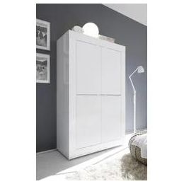 Highboard Inosign "Basic Höhe 162 cm, Breite 102 cm, Kommode 4 Türen, Hochkommode", weiß (weiß hochglanz lack), B:102cm H:162cm T:43cm, Sideboards, Metallgriff, moderne Rahmenoptik, viel Stauraum, Farbauswahl, Topseller