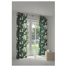 Vorhang ADAM "Eden" Gr. 4, grün (natur, dunkelgrün), B:145cm H:245cm, Jacquard, Baumwolle (Bio-Baumwolle), Gardinen, aus 100% Bio-Baumwolle